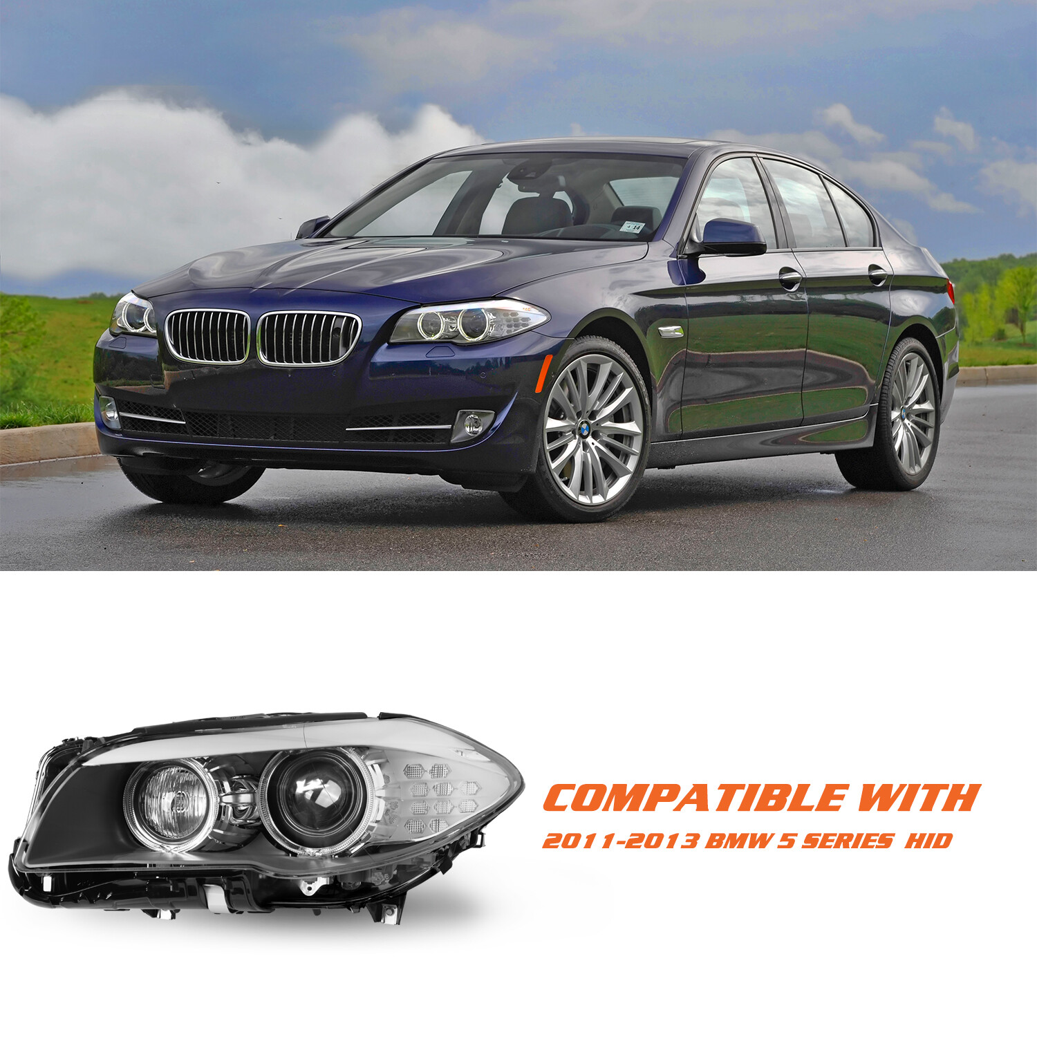 HID Headlights w/ Adaptive For 2011-2013 BMW 5 Series 528i 535i ...