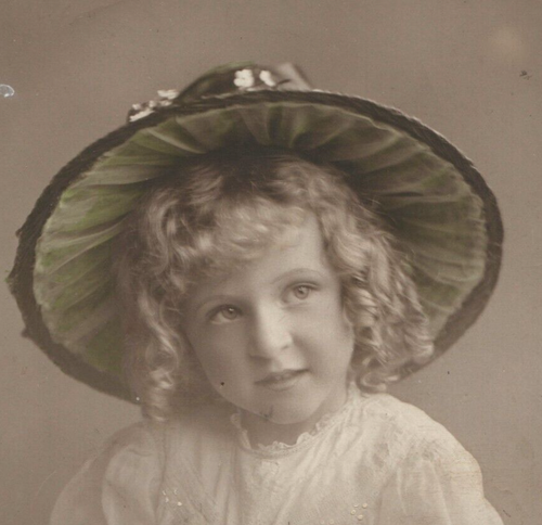 BEAUTIFUL ENGLISH GIRL PRETTY LADY EDWARDIAN HAT GLAMOR FASHION RPPC ...