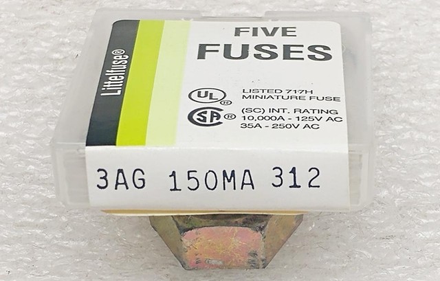 LITTELFUSE 312.150 .150 AMP 3AG FAST ACTING GLASS FUSES- 5 pcs | eBay