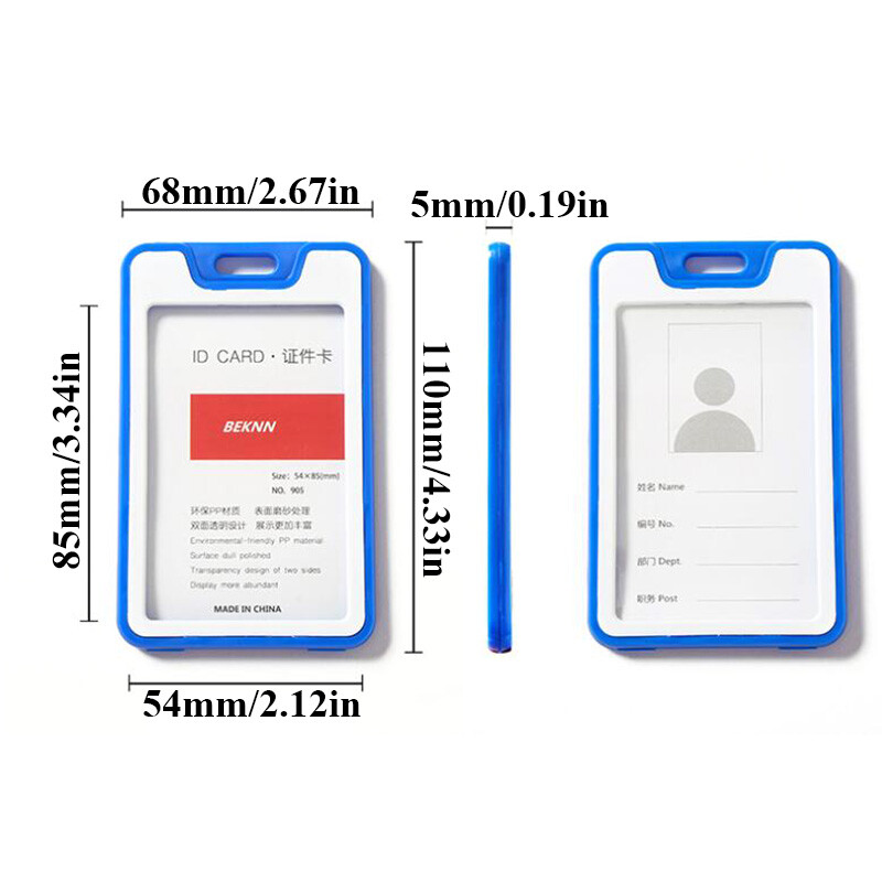 Hard Plastic Pocket ID Card Credit Badge Name Tag Holder Neck Strap ...