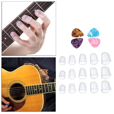 Guitar Fingertip Protectors Silicone Guitar Finger Guards Guitar ...