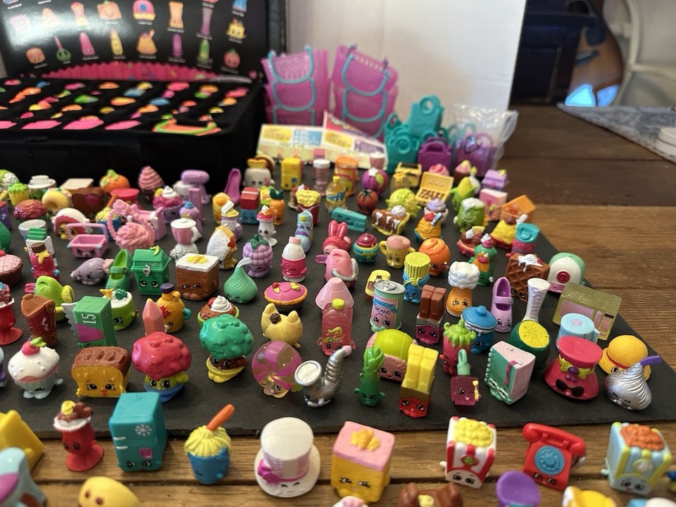 Huge 300+ Shopkins Figures Lot Moose Toys Mini Set Baskets Cards Bags ...