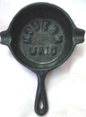 Vintage Cast Iron Advertising Skillet Ashtray Modern Maid Stoves, 5.75 ...