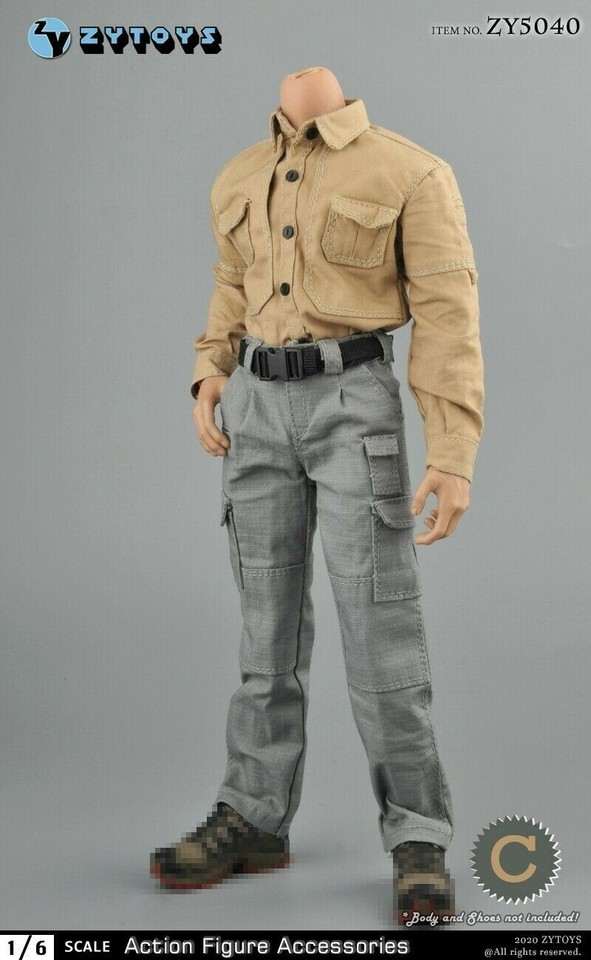 1/6 Combat Clothes Shirt Pants Set C For 12" Hot Toys Worldbox Male ...