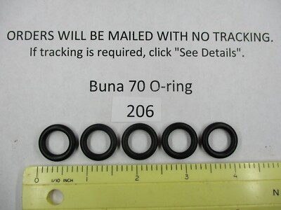 206 O-ring 1/2" ID x 3/4" OD x 1/8" thick. Buna-70. Quan 5. | eBay