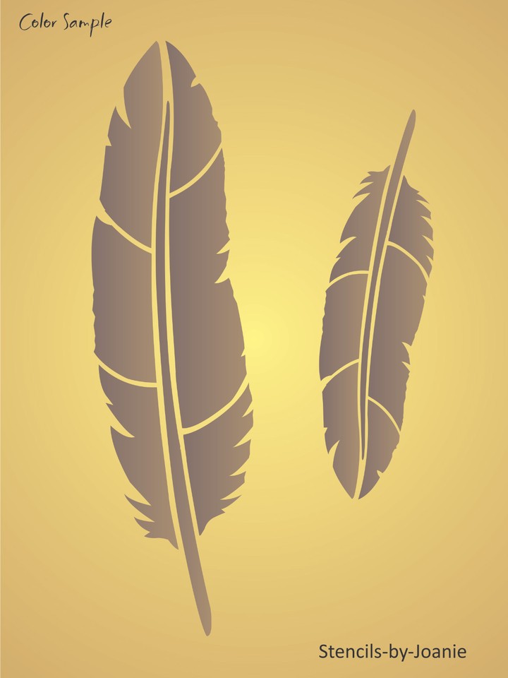 Feather Stencil 2 Plume Cabin Bird Dream Native American DIY Craft ...