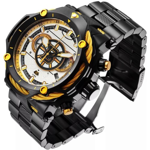 New Invicta 60mm NHL BRUINS BOLT Swiss Quartz Chronograph Orange Black ...
