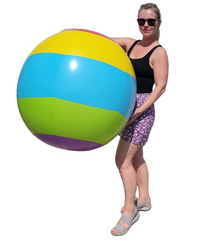 Huge 48" Colorful Beach Ball Inflate (Vinyl) Perfect for Events, Jumbo ...
