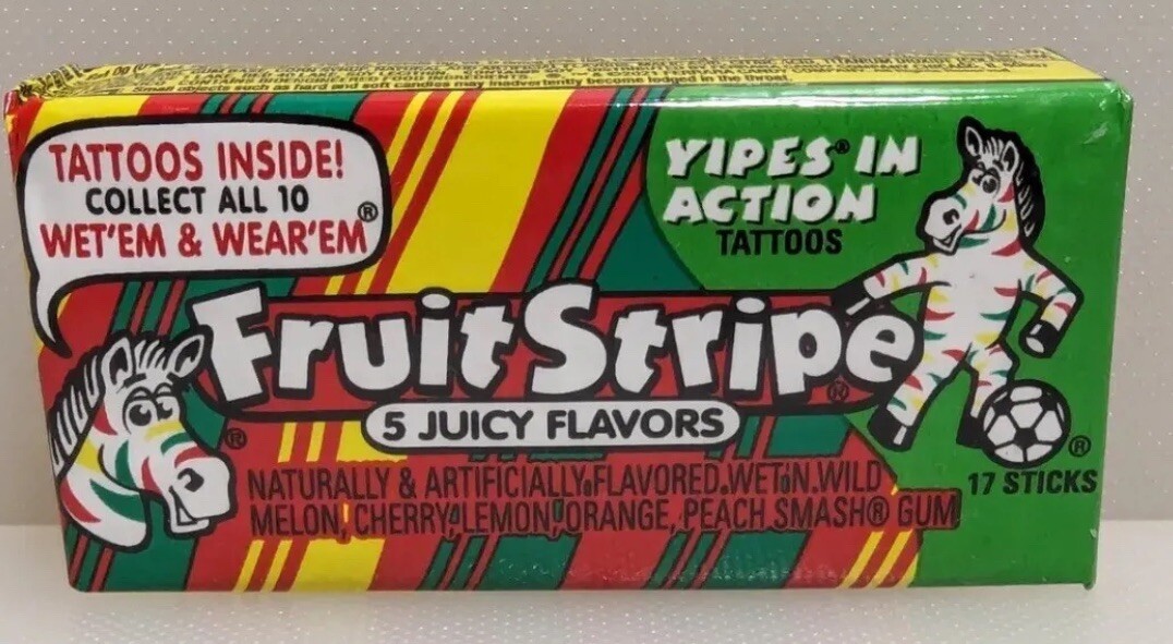 Fruit Stripe Chewing Gum - 1 PACK - 5 Juicy Flavors - 17 Sticks ...