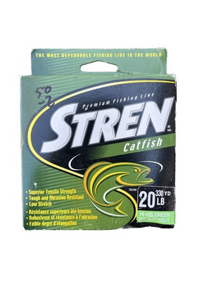 Stren Catfish 20 LB 330 Yard Lo-Vis Green Fishing Line String NEW USA ...