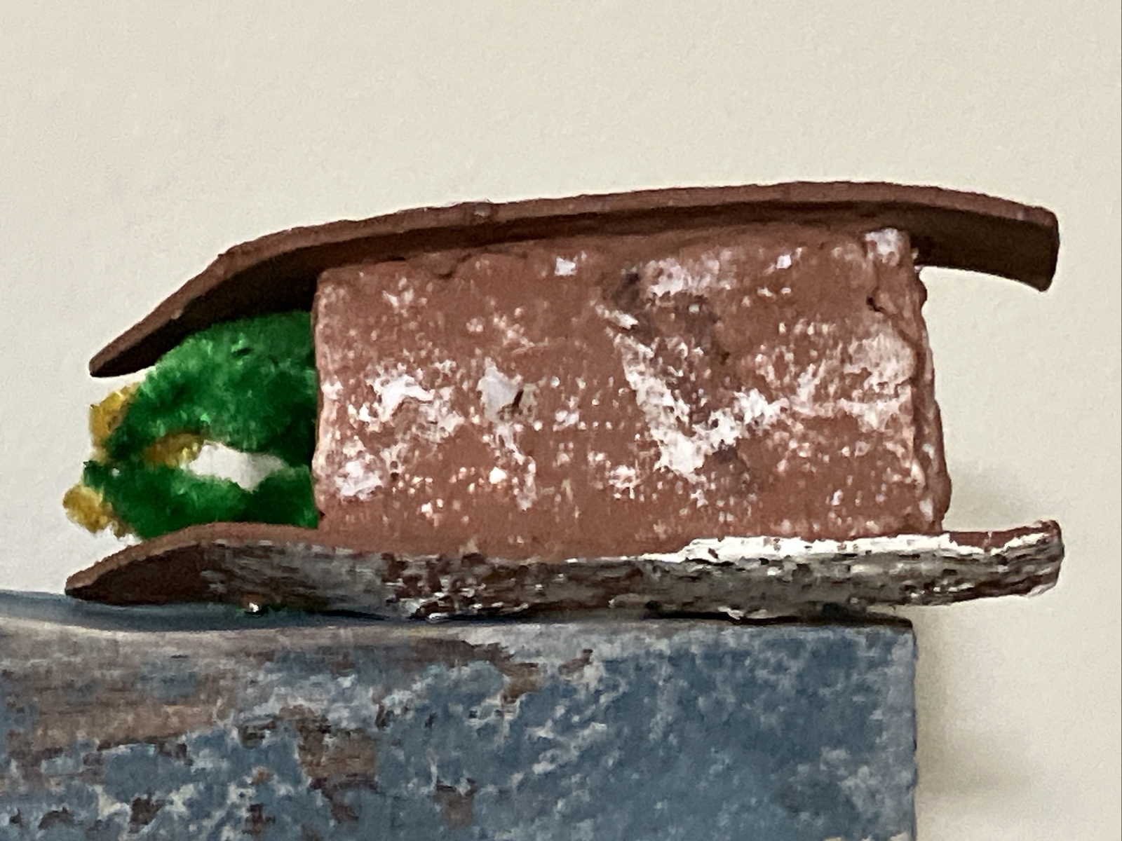 VTG X-MAS Rare Putz Santa Sleigh Gnome Paper Mache Chenille SpunCotton ...