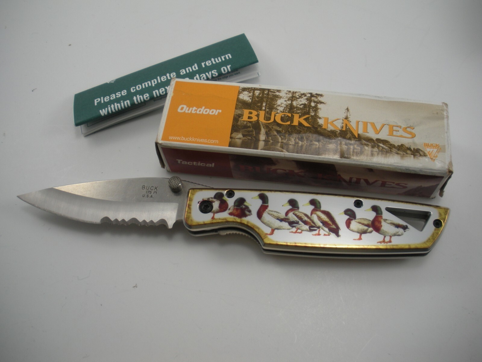 BUCK 175 LIMITED EDITION ARTIST SERIES MALLARD DUCKS KNIFE NEVER USED ...