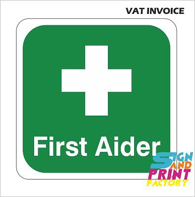 First Aider Helmet Sticker Labels Stickers 1 5 10 25 50 100 High Tack ...