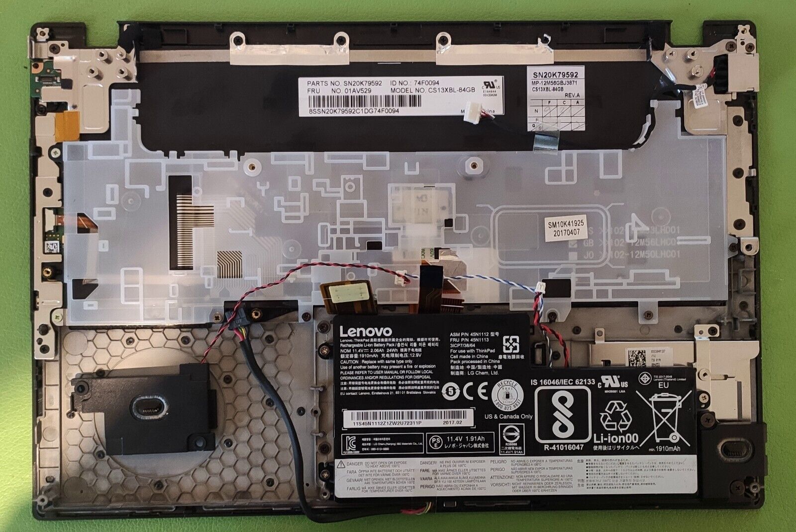 Lenovo ThinkPad x260 FRU 01AV529 Handballenauflage und Touchpad mit ...