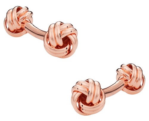 Double Knot Rose-Gold Tone Cufflinks with Presentation Box | eBay