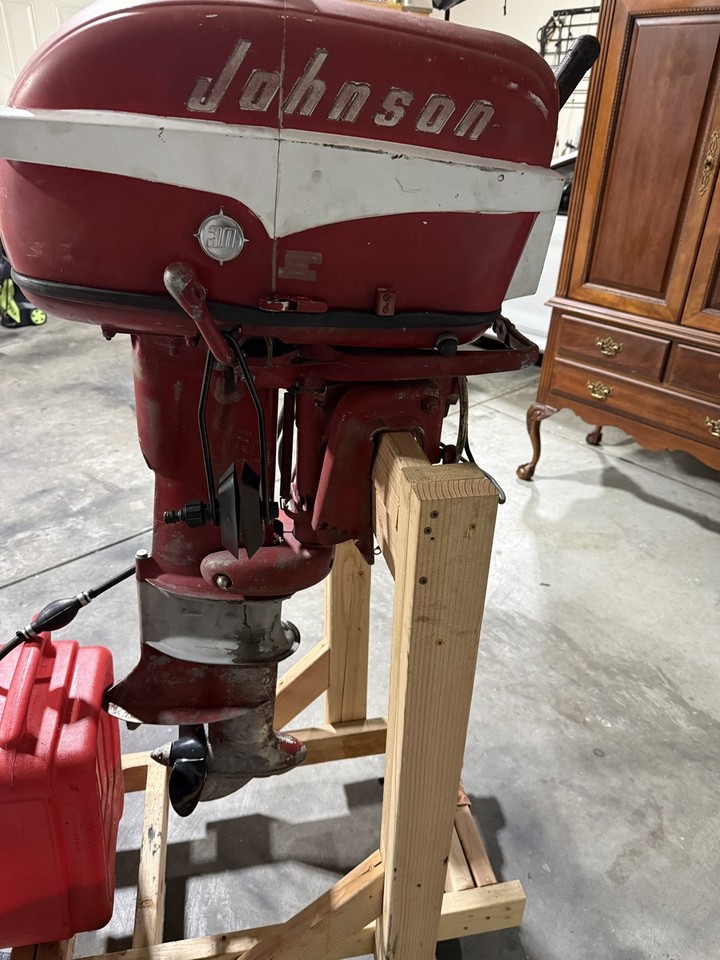1957 Johnson 30hp Outboard Boat Engine Push Button Start Runs Great! | eBay