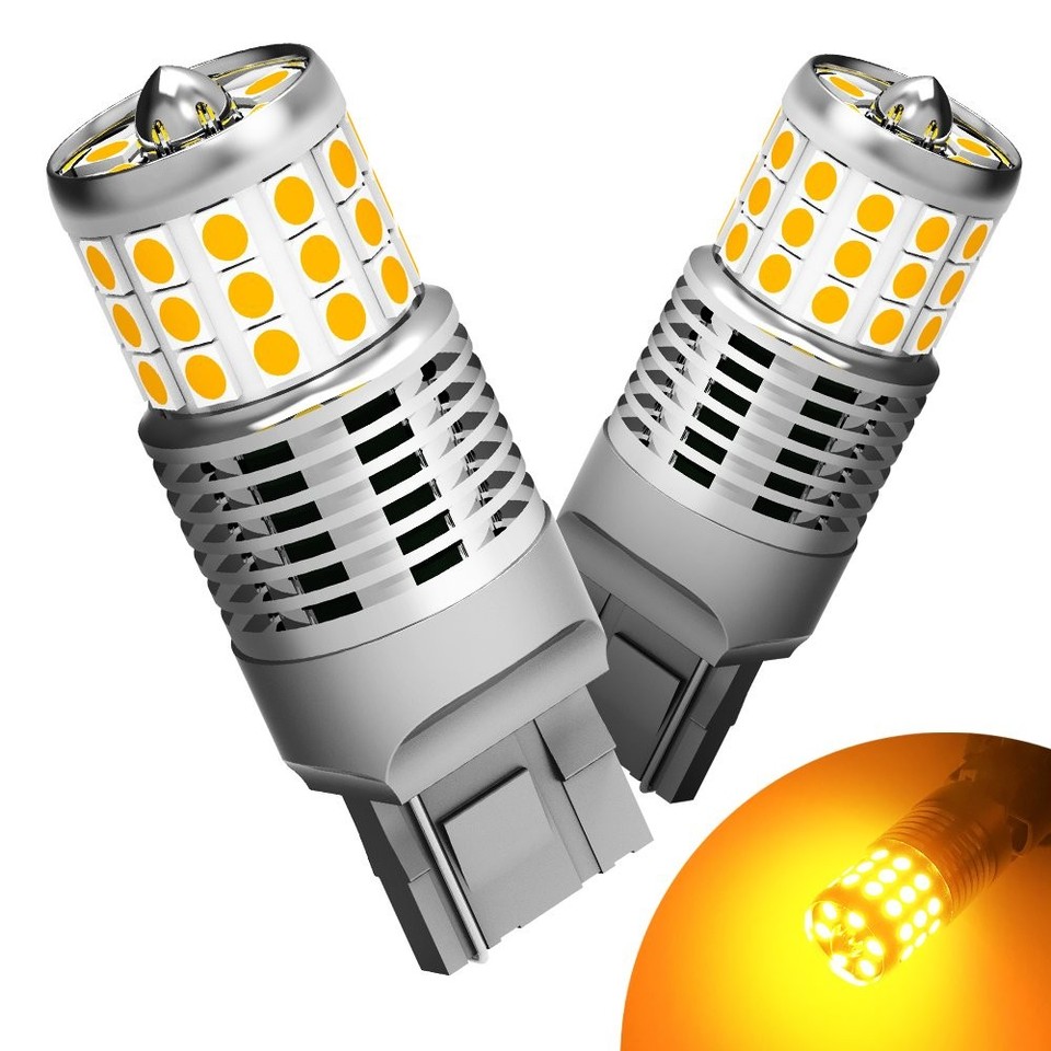 2X 7440 LED Amber Yellow Turn Light Signal Parking High Power Bulbs ...