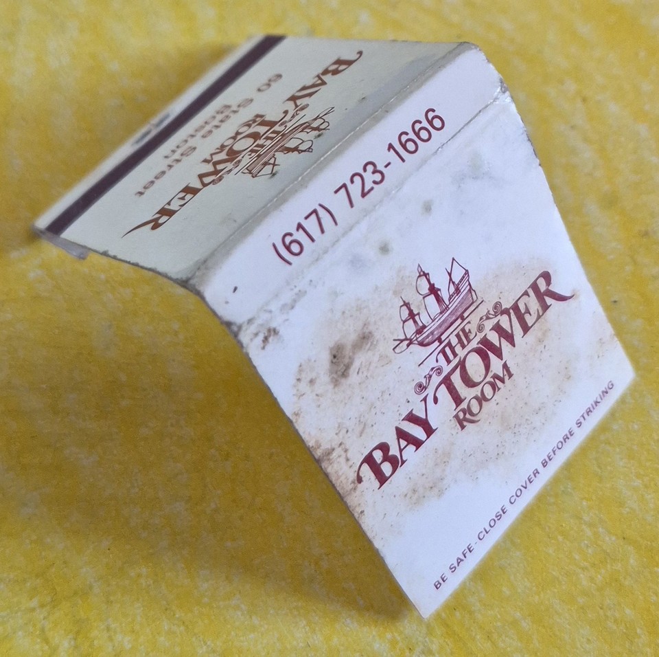 Vintage Unstruck Matchbook....The Bay Tower Room in Boston ...