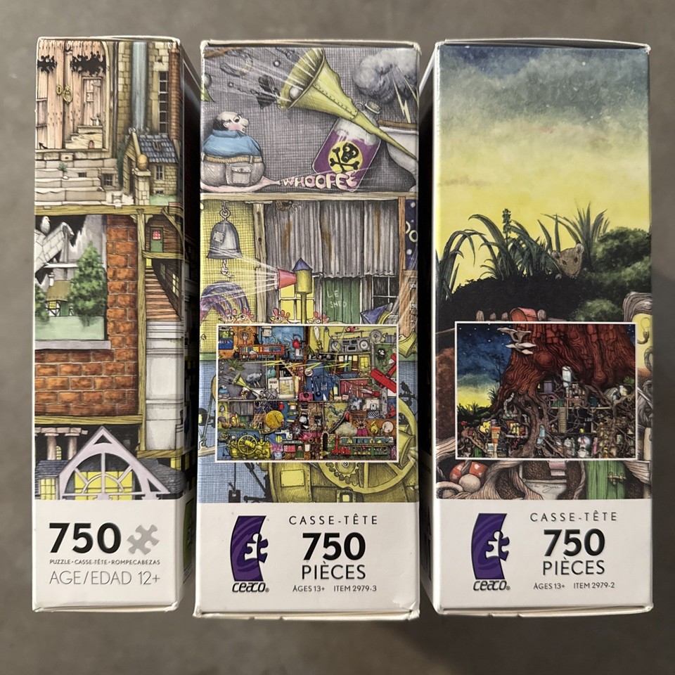 Lot - 3 Imag In A Dream - 750 Piece Ceaco Puzzles - HTF Colin Thompson ...