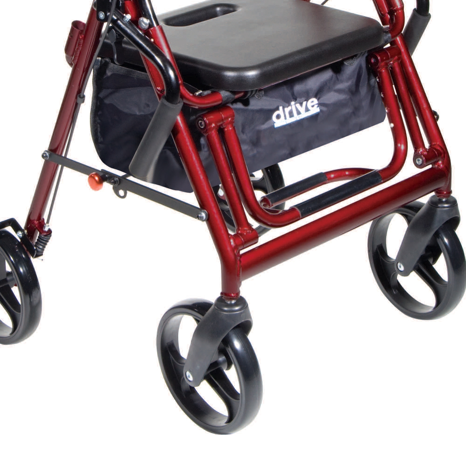 drive Duet Transport Chair Rollator Walker 300 lbs. Aluminum Burgundy ...