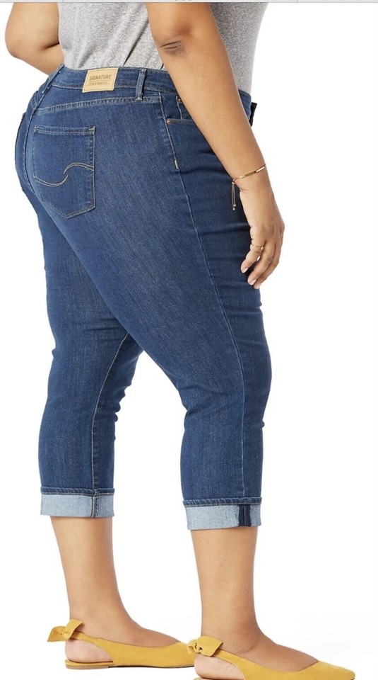 NEW Levi Signature Gold Womens Mid Rise Stretch Capri Jeans 18 / 20 ...