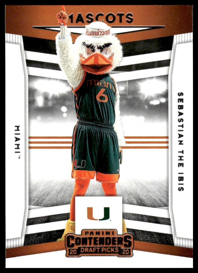 2020 Panini Contenders Draft Picks #7 Sebastian The Ibis Mascots Miami ...