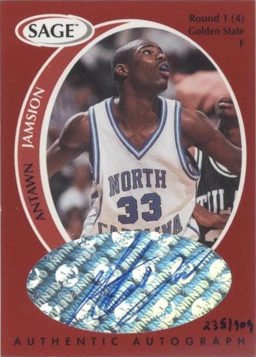 1998 SAGE - Authentic Autograph Antawn Jamison #A20 /909 (AU, RC) for ...