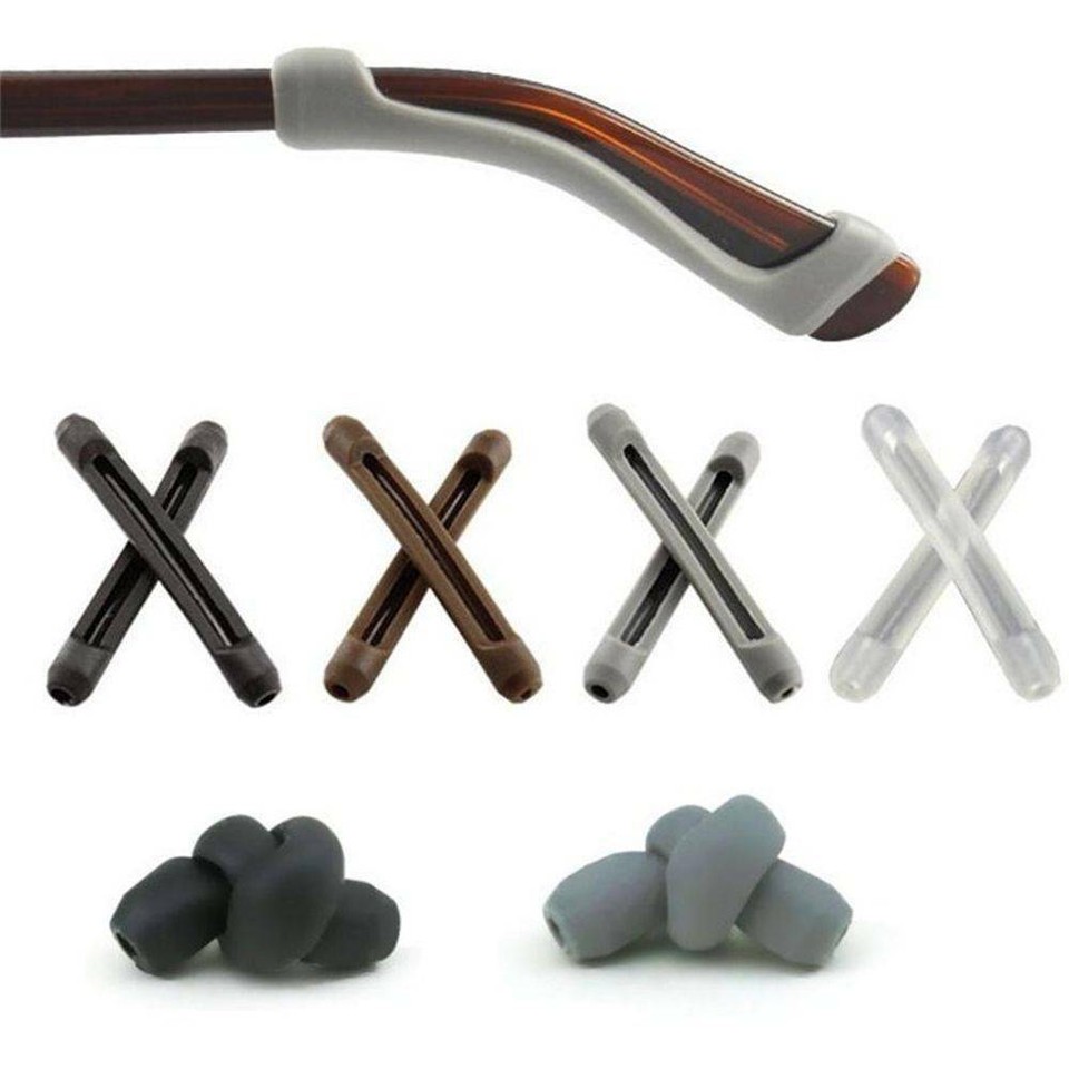 1-5Pair Anti-Slip Tip Ear Grip Silicone Temple Hook For Glasses ...