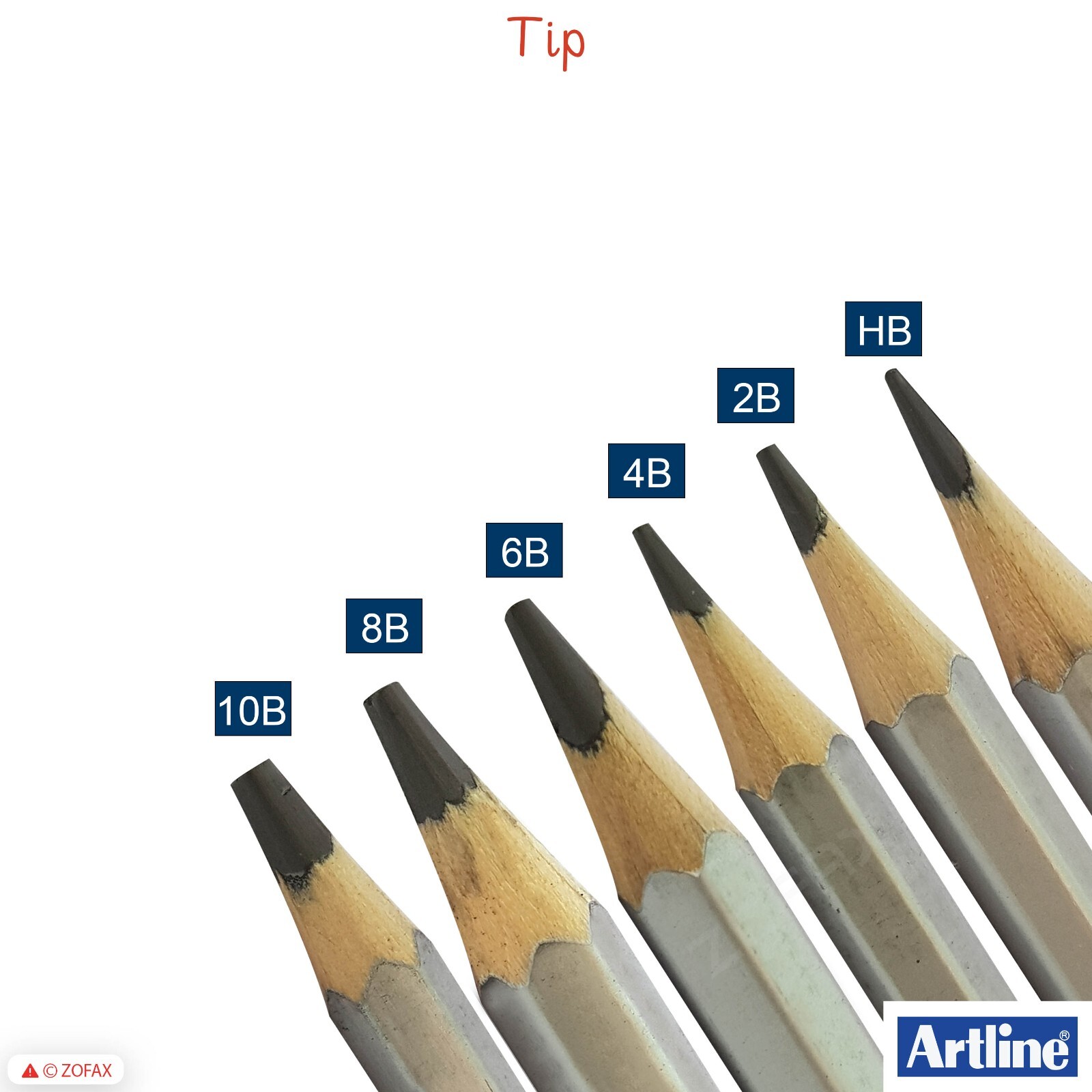 HB 2B 4B 6B 8B 10B Graded ARTLINE Professional Artist Pencils Draw ...