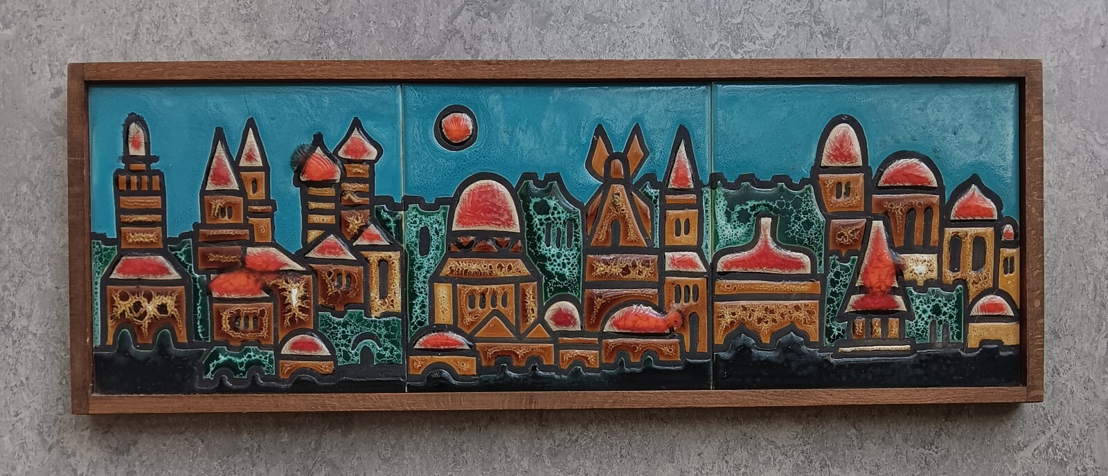 Framed Jerusalem Ceramic Art Tiles Israel An Ein Reb | eBay