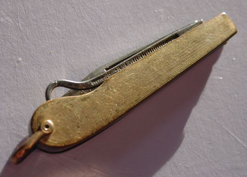 Vtg Antique Miller Pocket Knife Victorian Button Hook H&H Gold Tone ...