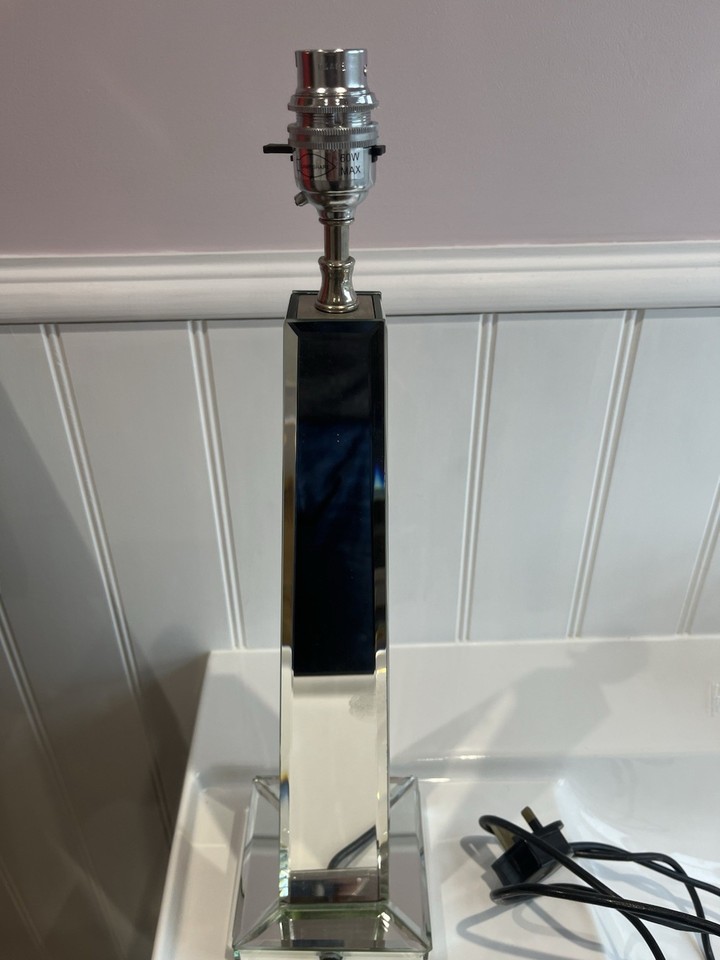 Laura Ashley Riley Mirror Lamp Base Silver Finish Used | eBay UK