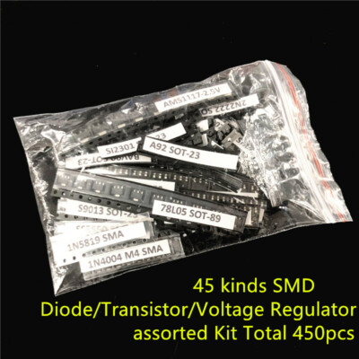 45 kinds X10 SMD Diode Transistor Voltage Regulator mix component ...