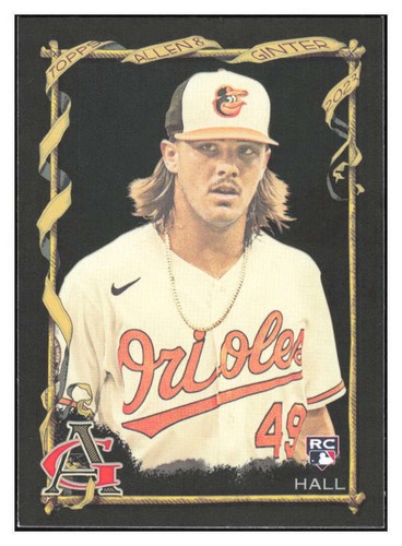 DL HALL RC 2023 Topps Allen and Ginter X Black #2 ROOKIE MLB Orioles ID ...