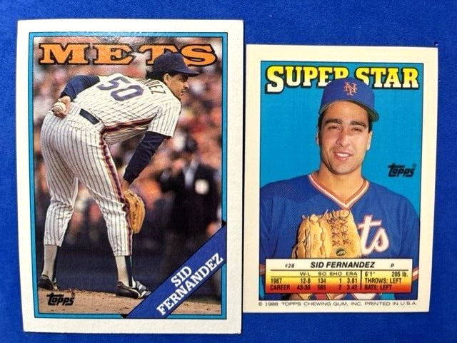 MLB - Sid Fernandez 1988 Topps & 1988 Topps Super Star Sticker Back ...