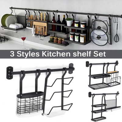 Pantry Door Spice Rack Organizer Over the Door Shelf Kitchen Hanging ...