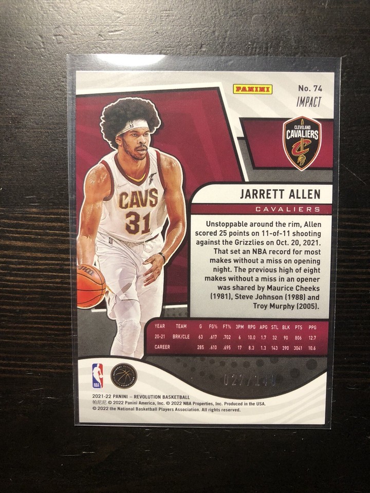 2021-22 Panini Revolution Impact /149 Jarrett Allen #74 Cavaliers Card ...