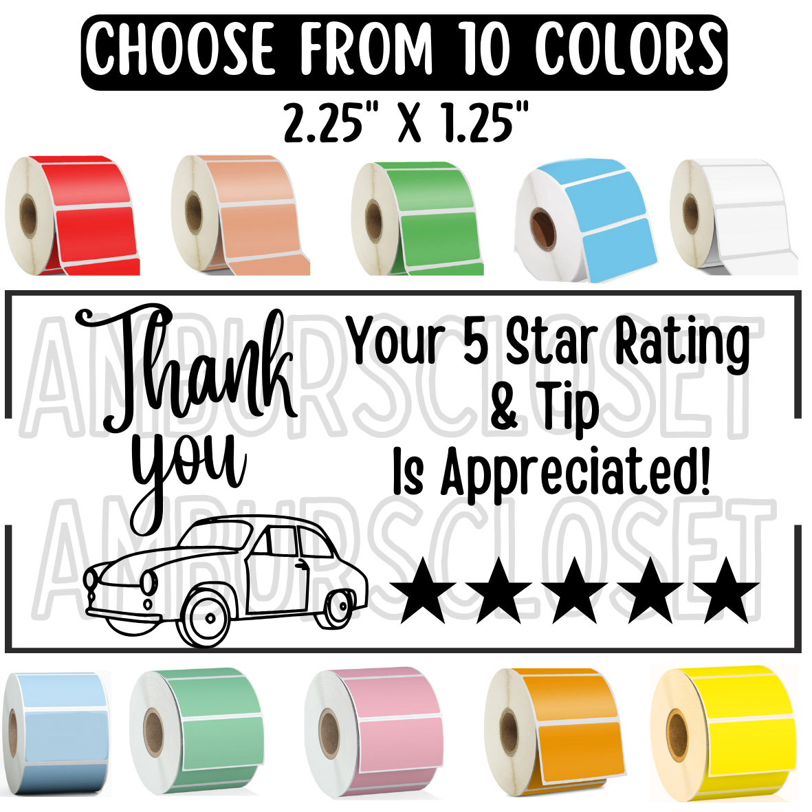 50 DoorDash UberEATS Grubhub Delivery WATERPROOF 2.25" STICKERS LABELS ...