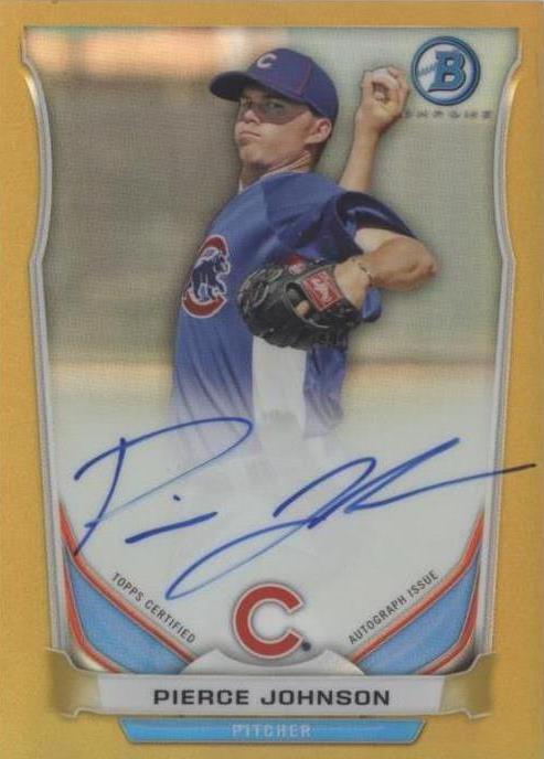 2014 Bowman - Prospect Autographs Chrome Pierce Johnson #BCAP-PJ Gold ...