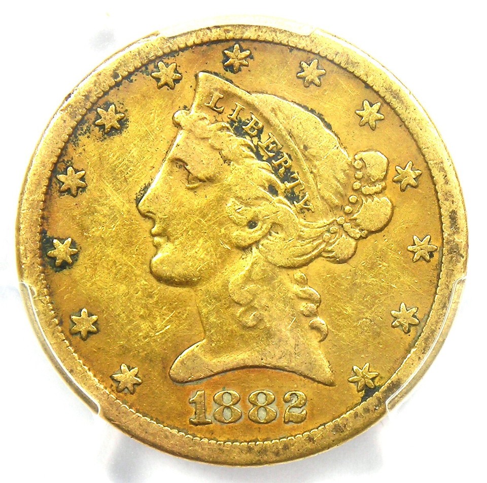 1882-CC Liberty Gold Half Eagle $5 Coin - PCGS Fine Detail - Carson ...