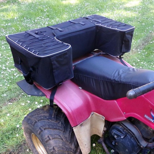 Black Universal ATV Cargo Bag Large Four Wheeler Gear Bag Back Seat ...