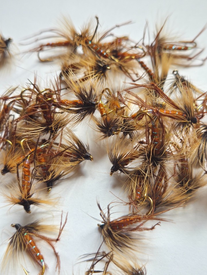 4 x Brown Hooper Fly Fishing Dry Trout Flies | eBay UK