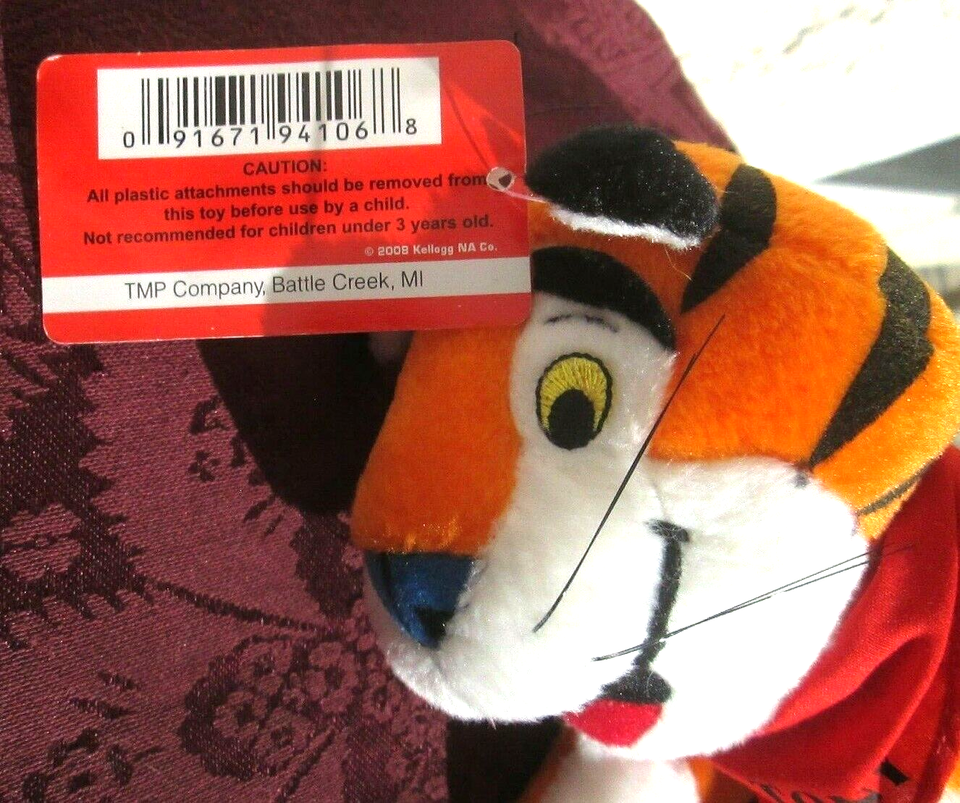 Kelloggs Plush Tony The Tiger Stuffed Animal Toy 2008 Frosted Flakes ...