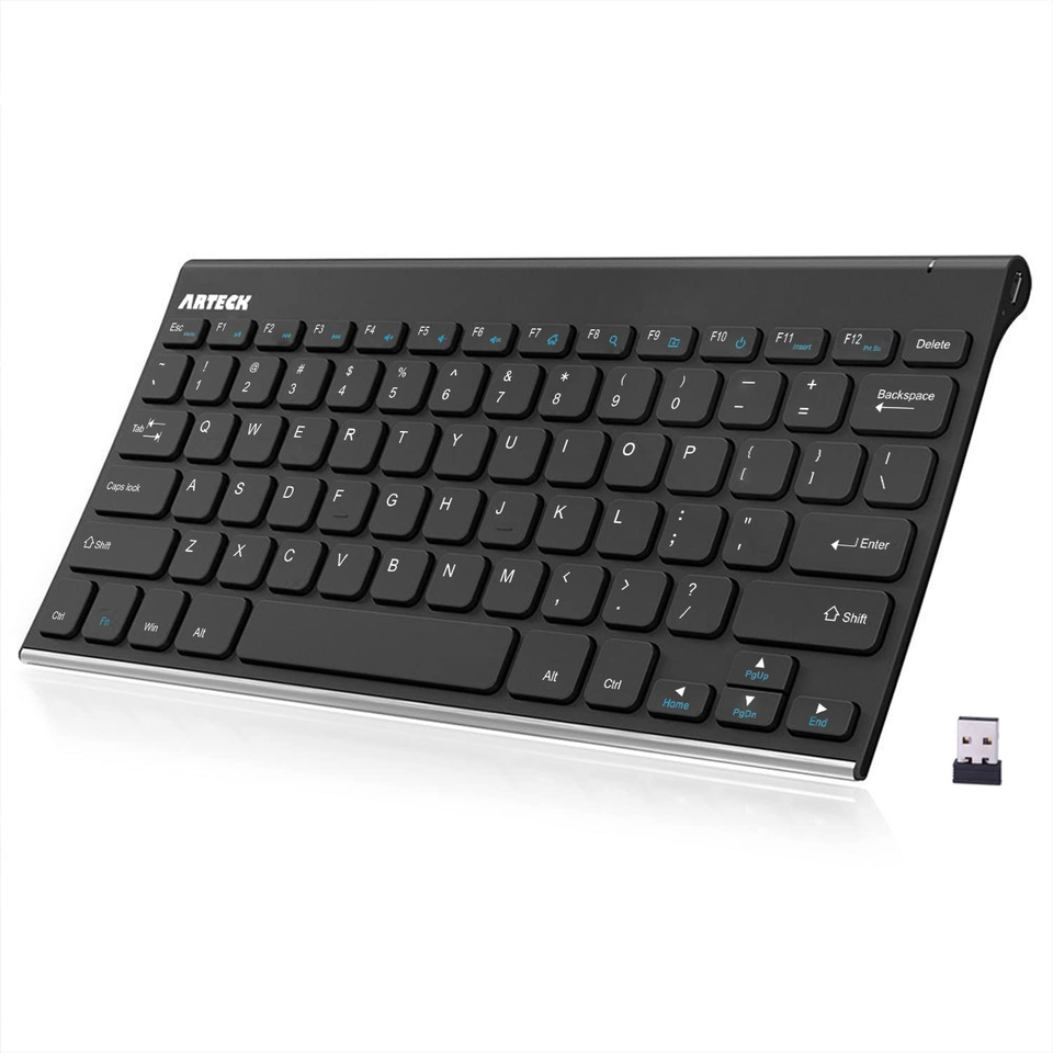 2.4G Wireless Keyboard Stainless Steel Ultra Slim Keyboard for Computer ...