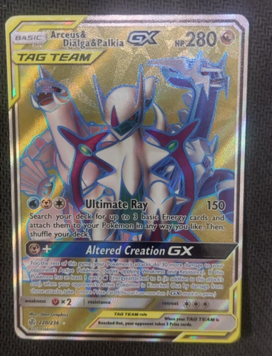 Arceus & Dialga & Palkia GX - 220/236 Cosmic Eclipse Full Art Ultra ...