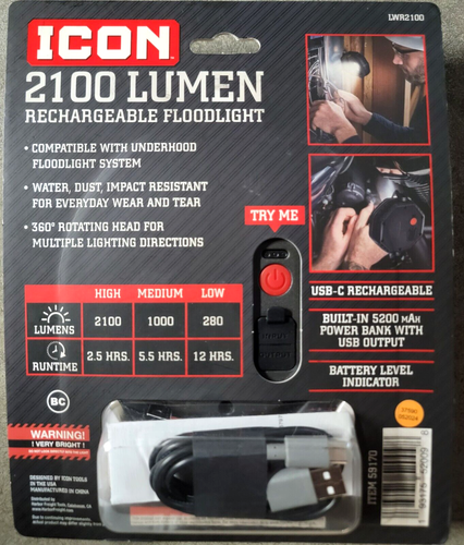 Icon 59170 2100 Lumens Floodlight - Black for sale online | eBay