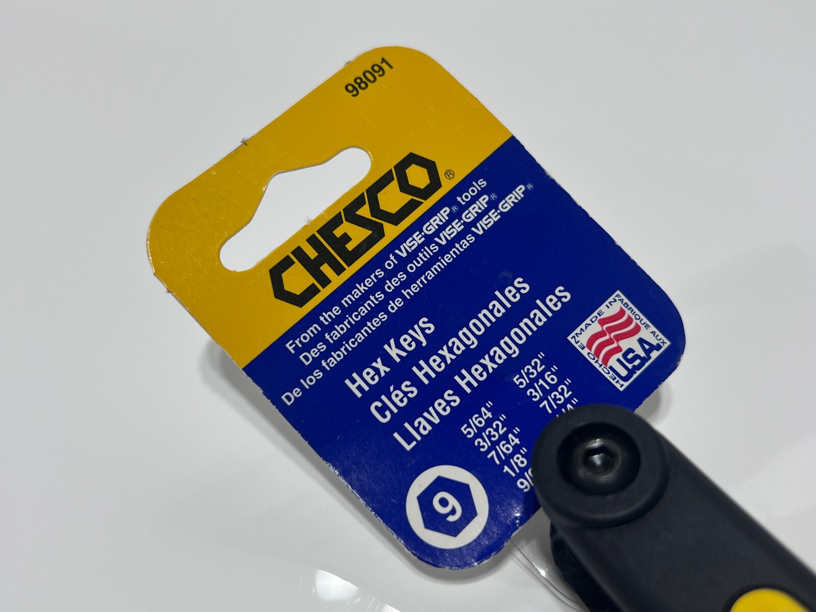 Chesco USA Made (by Vise Grip) 98091 SAE 9pc Hex Key Set | USA | Vise ...