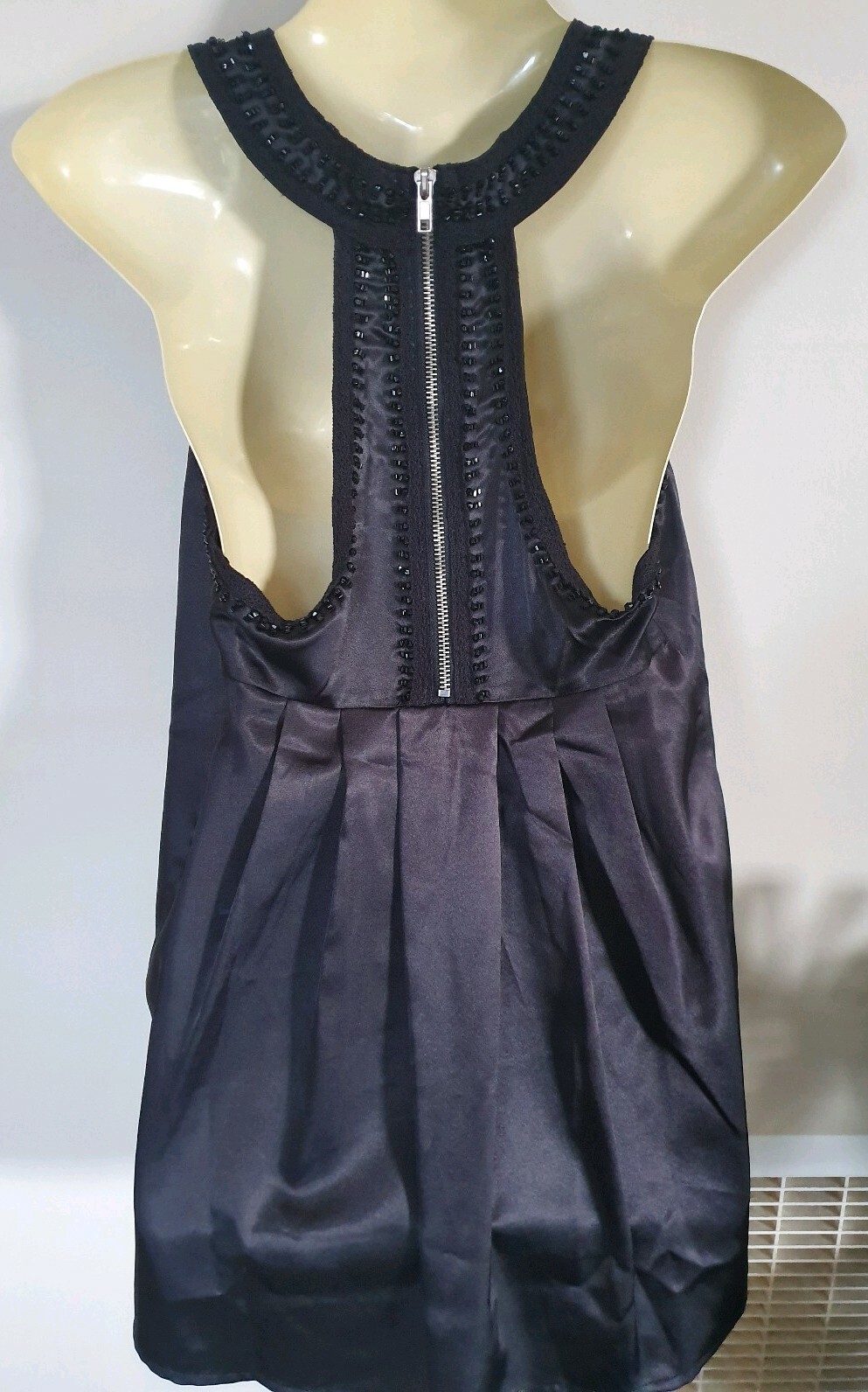 Women's Black Beaded Tank Singlet Top Size 10 | eBay