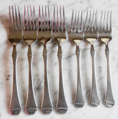 Obsidian Oneida Indonesia Stainless 4 Dinner Forks & 3 Salad Dessert ...