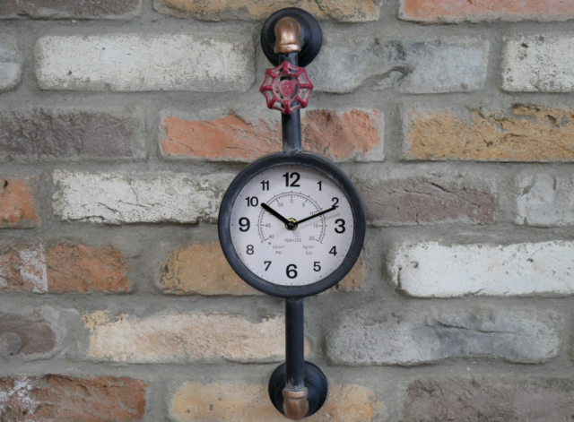 Industrial Pipe Wall Clock Vintage Warehouse Style Pipe Fittings Retro ...